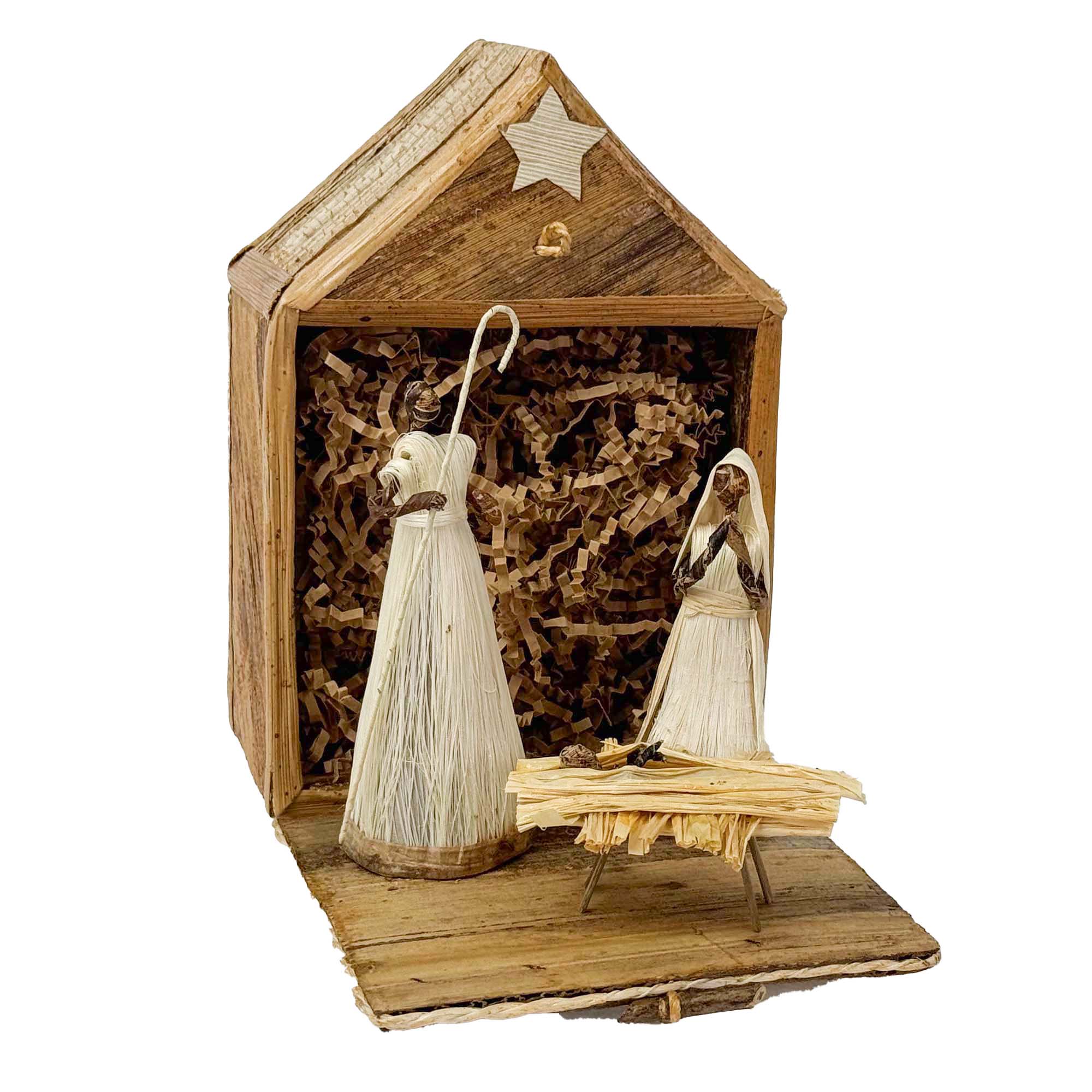 Banana Fiber Creche Nativity Set in Barn Box – Foothold Market
